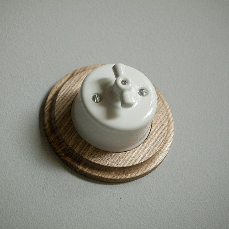 Wooden period pattress for ceramic light switch – switchrange